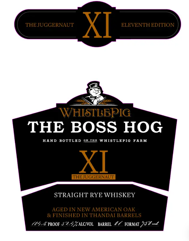 [BUY] WhistlePig Boss Hog XI The Juggernaut Holi Straight Rye Whisky | 2024 Edition at ...