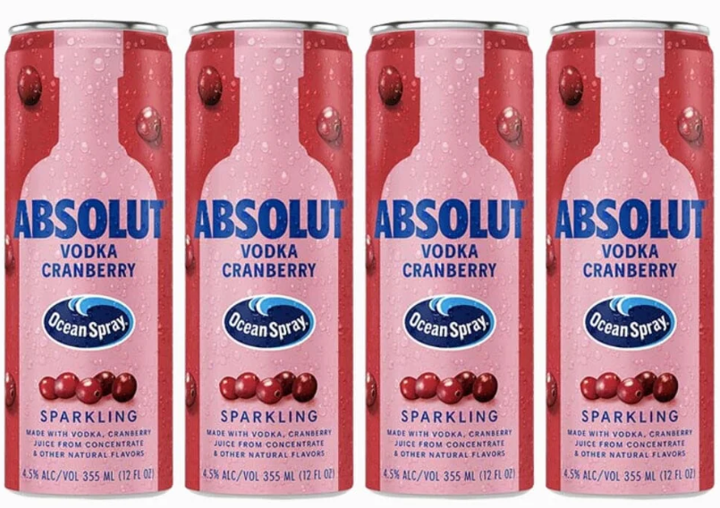 [BUY] Absolut Ocean Spray Cranberry | (4)*355ML at CaskCartel.com
