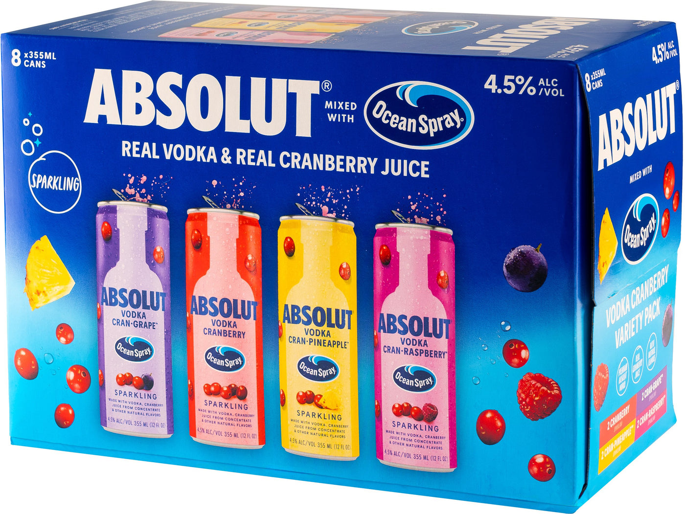 [BUY] Absolut Ocean Spray Variety Cocktail | 8x355ML at CaskCartel.com
