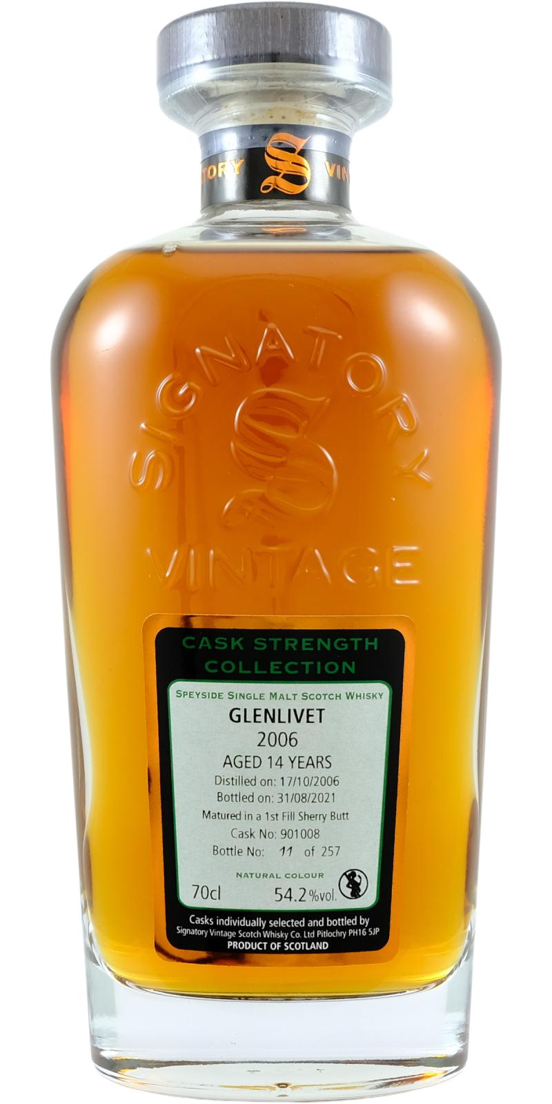 [BUY] Glenlivet Signatory Vintage Single Cask #901008 2006 14 Year Old ...
