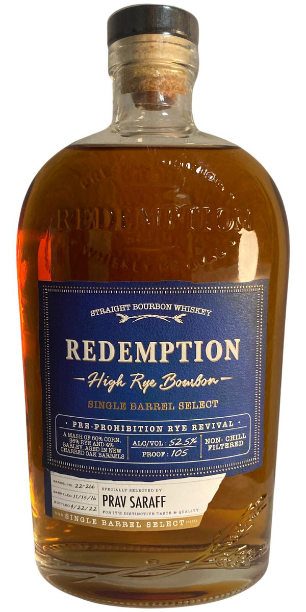 [BUY] Redemption High Rye Bourbon Single Barrel Select Whiskey at ...