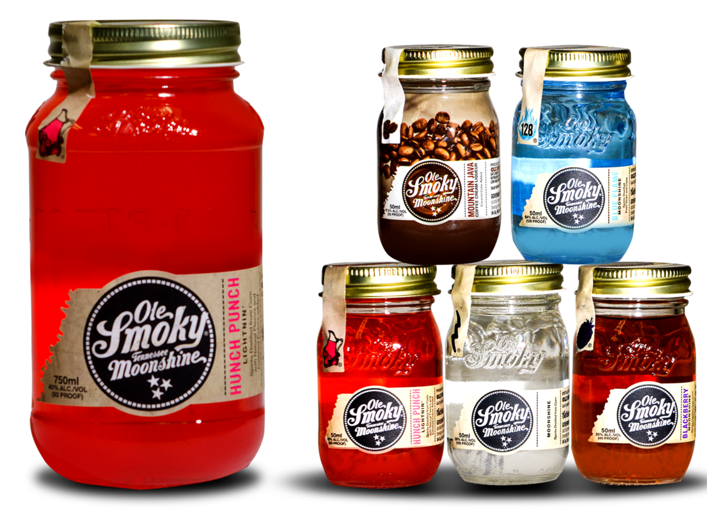 [BUY] Ole Smoky Moonshine Assortment Mini Jar 50ml (6pk) at CaskCartel.com